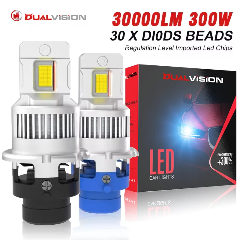 Dualvision-D2S-D4S-1-1-LED-Headlights-Bulbs-HID-D2R-D4R-Replaceable-Kit ...