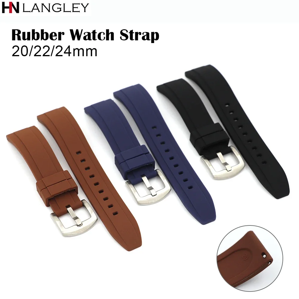 Rubber-Watch-Strap-20mm-22mm-24mm-for-Rolex-Silicone-Waterproof-Band ...