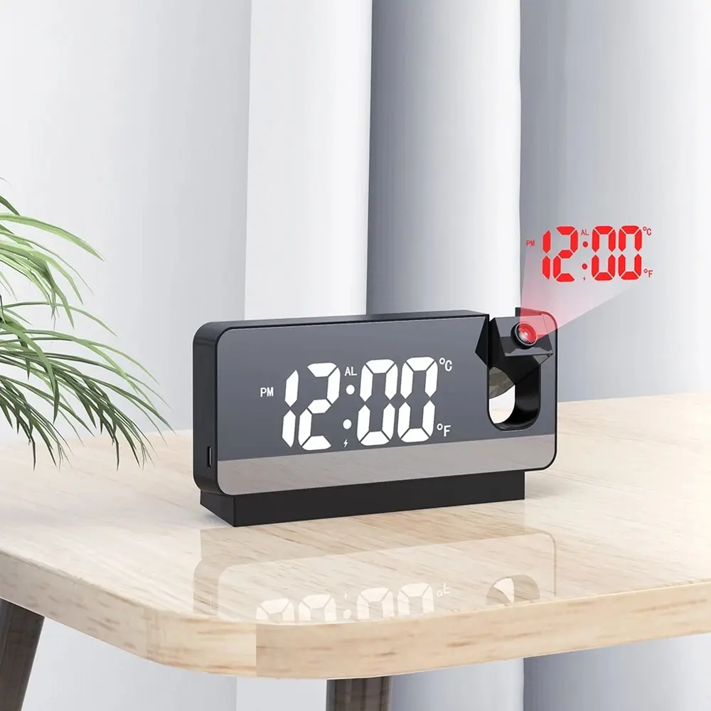 Digital-Projection-Alarm-Clock-Rechargeable-180-Rotation-LED-Ceiling ...