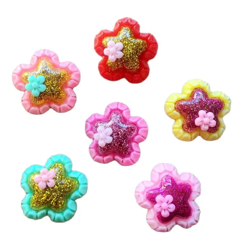 Gemas-de-resina-con-forma-de-flor-para-ropa-accesorio-con-parte-trasera ...