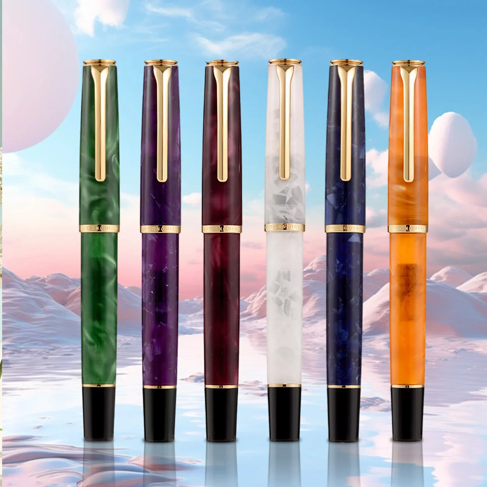 Hongdian-N12-Fountain-Pen-EF-F-Nib-Beautiful-Acrylic-students-Gift-Pen ...