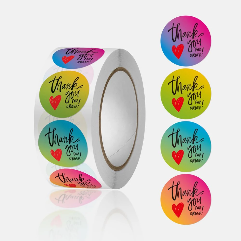 500pcs/roll Thank You Stickers Roll, 2.5x2.5cm Thank You Stickers Lables For Baking Packaging ...