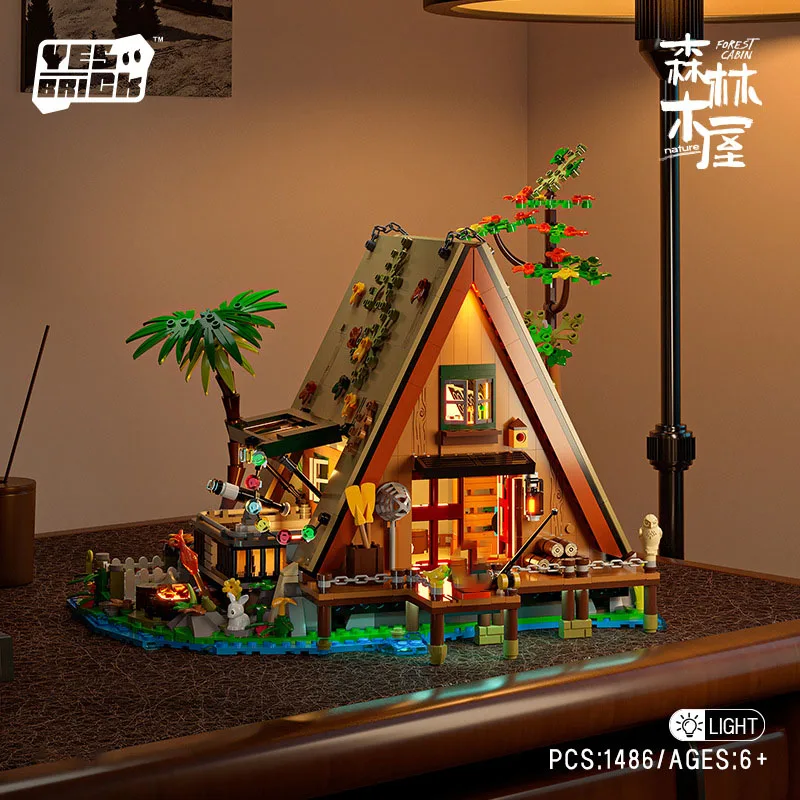 City-MOC-1486pcs-Forest-Cabin-Mini-Size-Building-Blocks-DIY-City-Street ...
