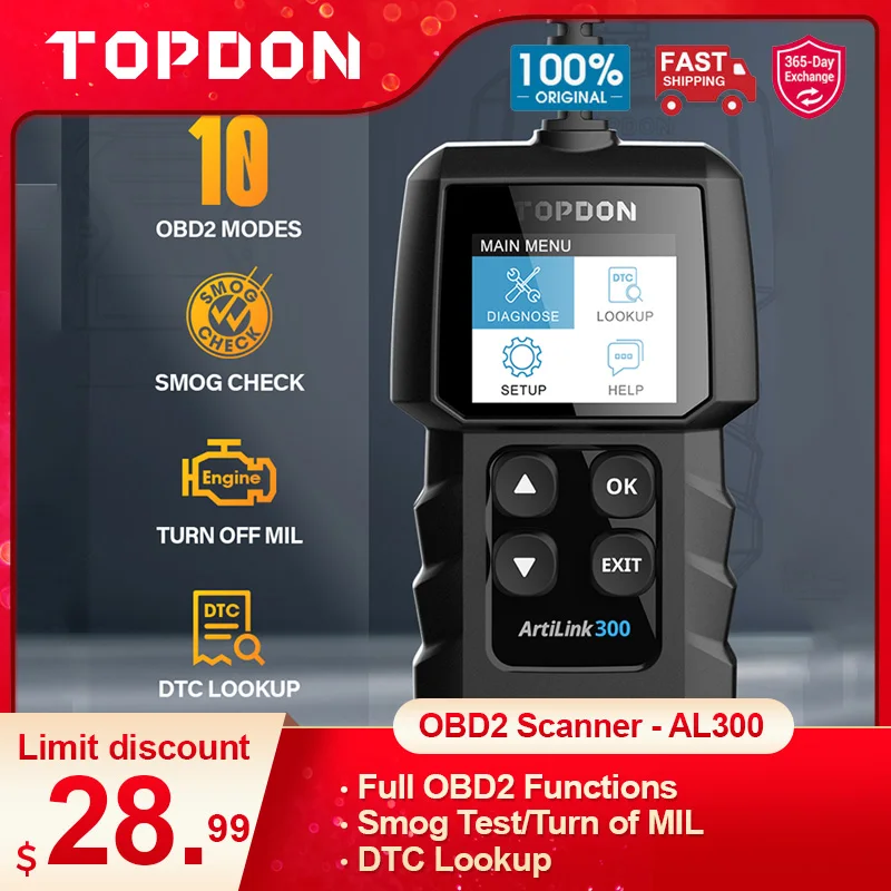 TOPDON OBD2 Scanner Automotive Code Reader Professional Car Diagnostic ...