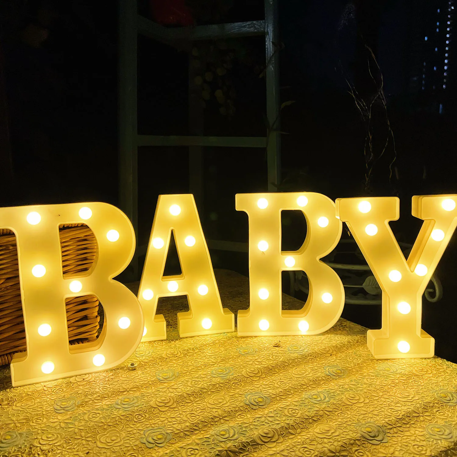 Decorative Letters Alphabet Letter LED Lights Luminous Number Lamp ...