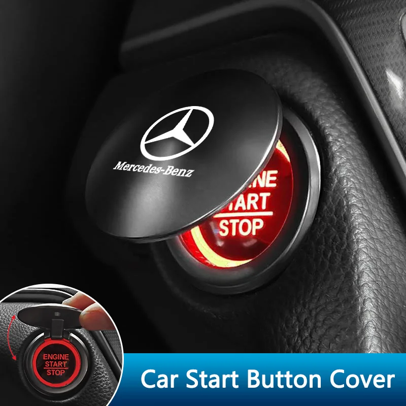 Metal Car One-click Start Buttons Cover Protection Stickers For ...