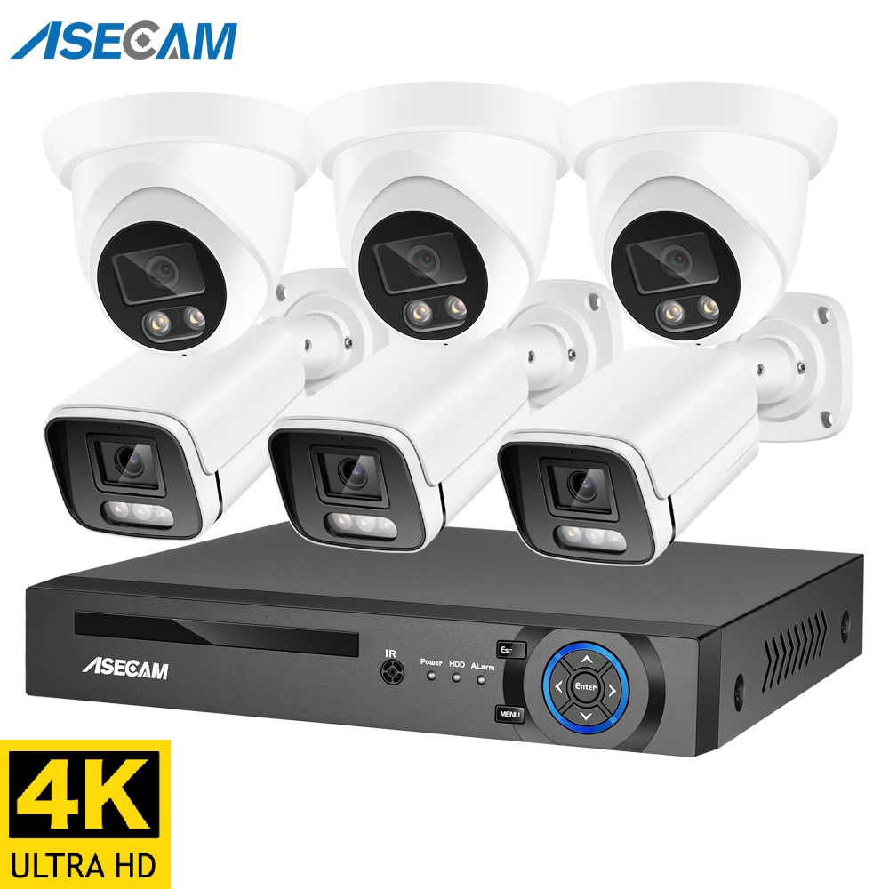 8MP-Security-Camera-System-H-265-POE-NVR-AI-Color-Night-Home-Dome ...