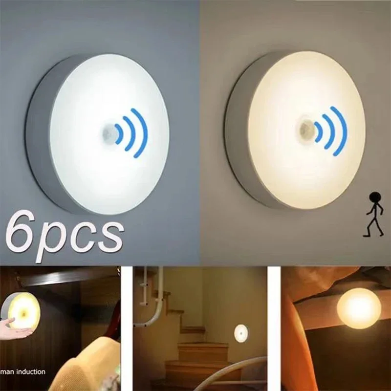 6PACK-USB-Night-Light-Motion-Sensor-Light-LED-Lamp-With-Switch ...