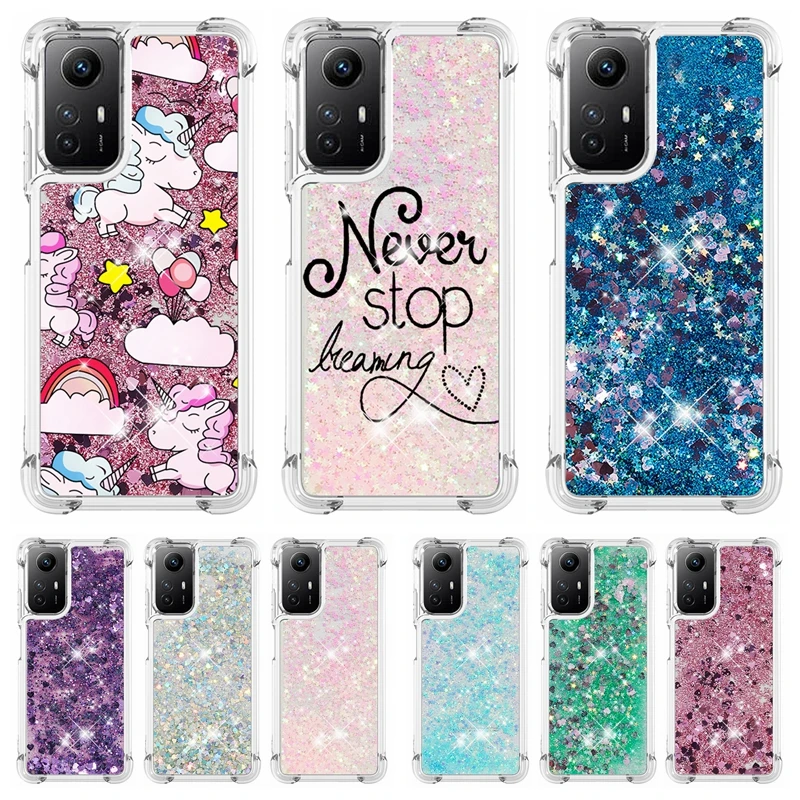 Note-12S-Case-For-Xiaomi-Redmi-Note-12S-Cover-Printed-Glitter-Quicksand ...
