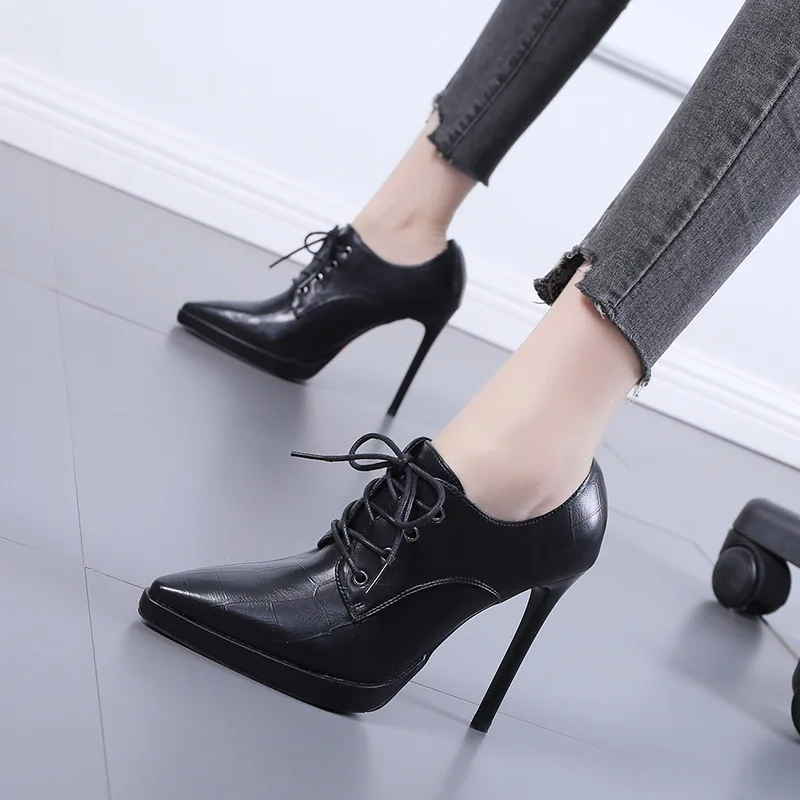 Koreanischen Stil Frauen Stiefel PU 10CM Dünne High Heels Spitz Spitze ...