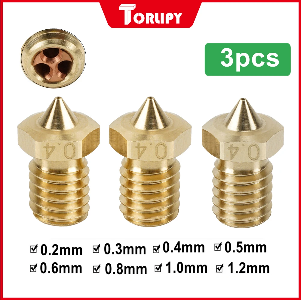 3pcs V6 CHT Nozzle High Flow Three-eyes Copper Nozzles For 1.75mm or 3.0mm Filament Voron ...