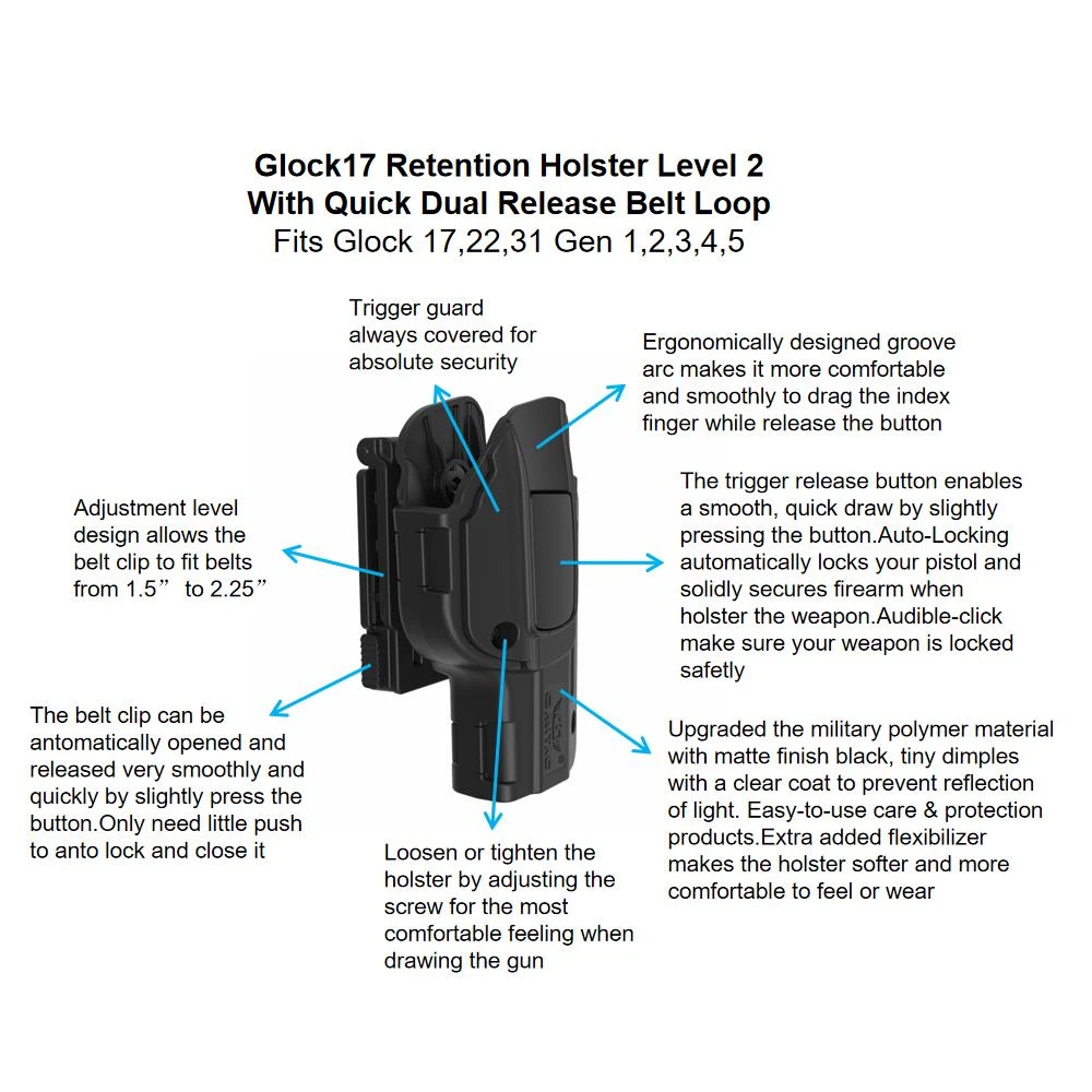 Belt Clip Holsters For Glock17 Glock19 Sig Sauer P226 Sig P320 M17 M18 Sig Sauer P2022 Beretta ...