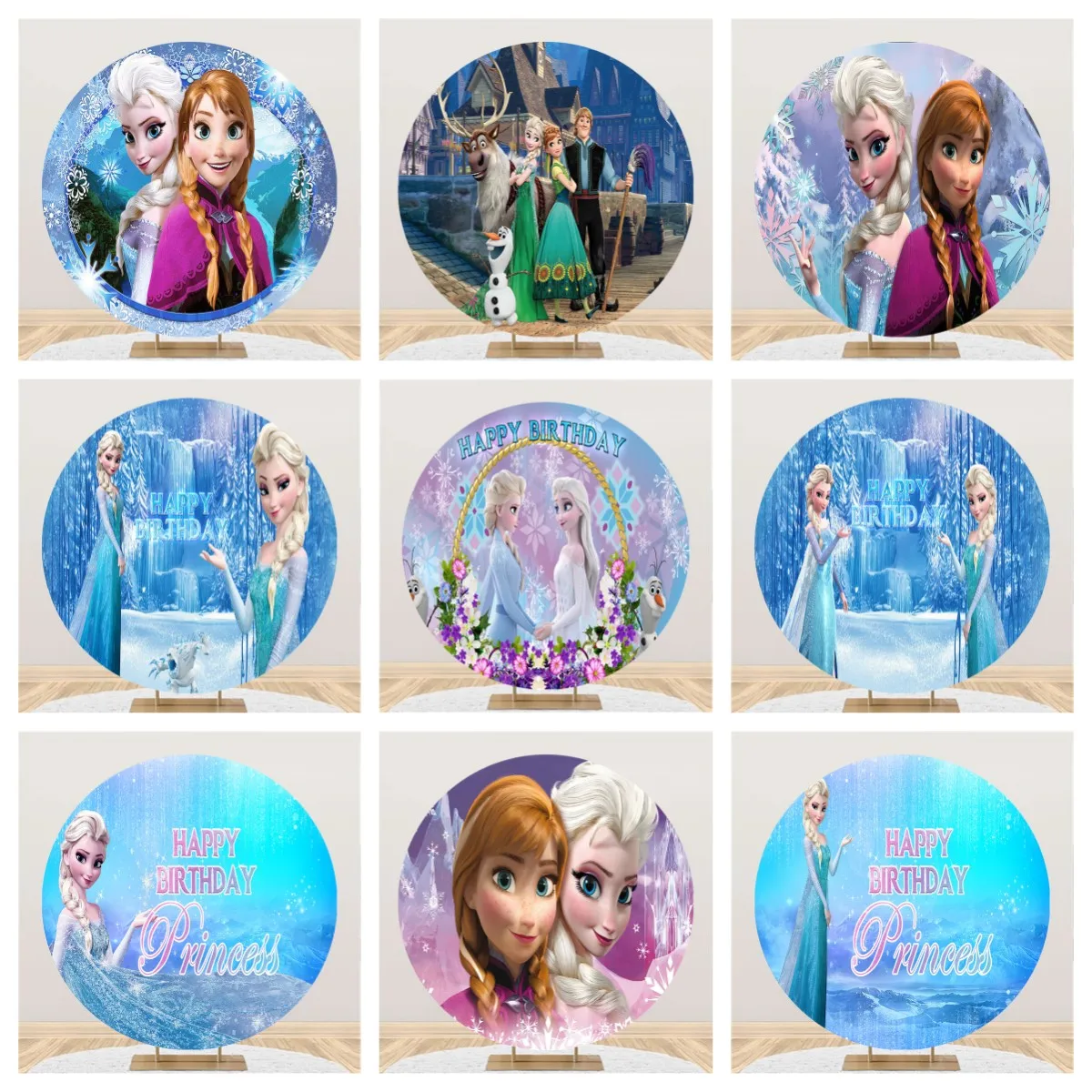 Circle Background Covers Disney Round Backdrop Cover Frozen Ice Castle ...