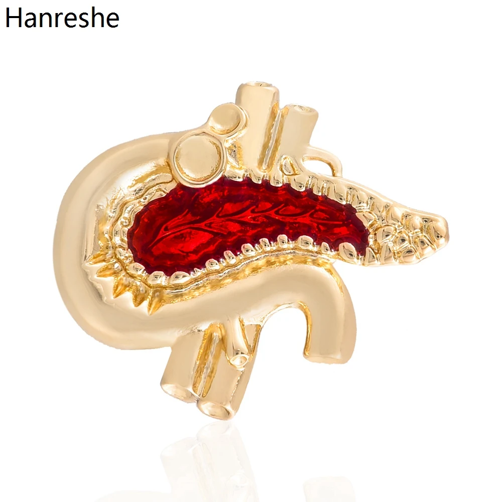 Hanreshe Classic Liver Organ Medical Anatomy Brooch Pins Red Crystal ...