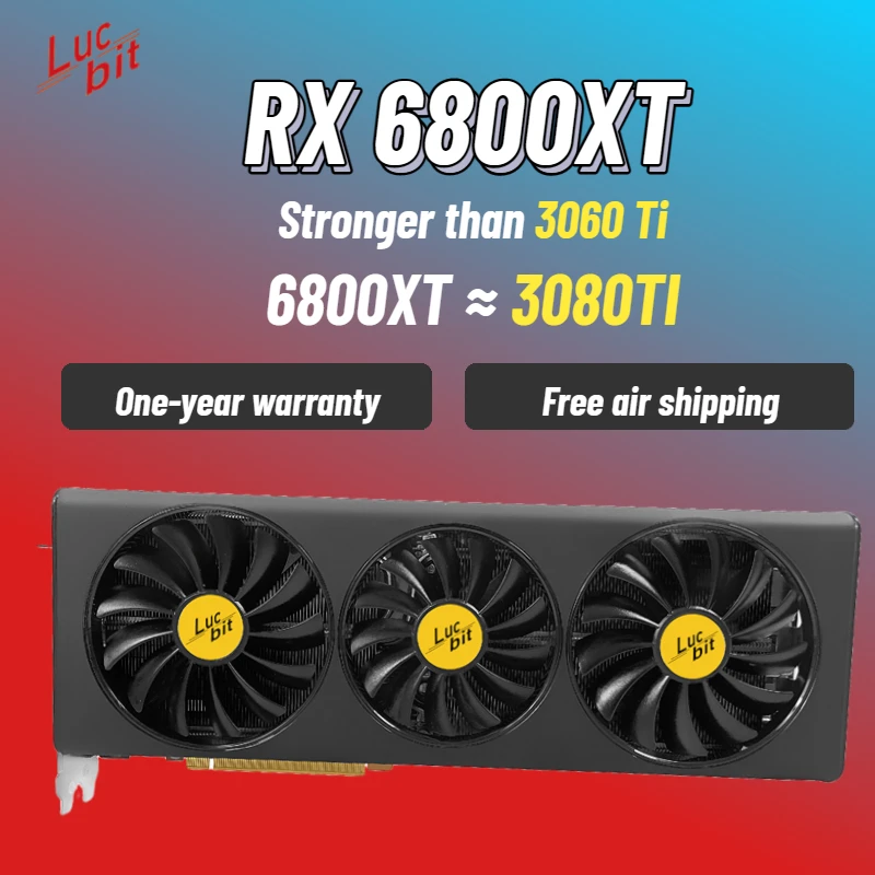 LUCBIT RX 6800XT 16GB New Original Graphics Card RX 6800 Xt Computer 256bit 8+8Pin Better Than ...
