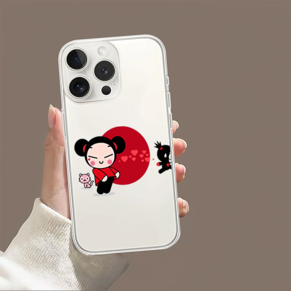 MINISO Cartoon Pucca Garu Phone Case for iPhone 11 12 13 14 15 16 Max ...