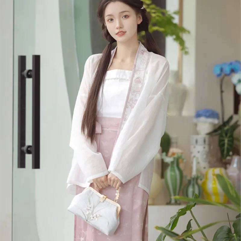 Original-Hanfu-Straight-Neck-cardigan-Skirt-Chinese-Summer-Hanfu-Women ...