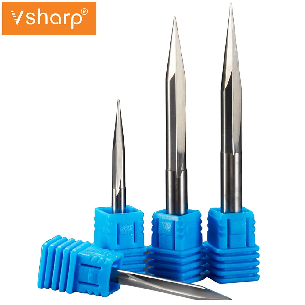 Vsharp-2-Flutes-V-Tip-End-Mill-6mm-Shank-Double-Blade-Straight-Groove ...