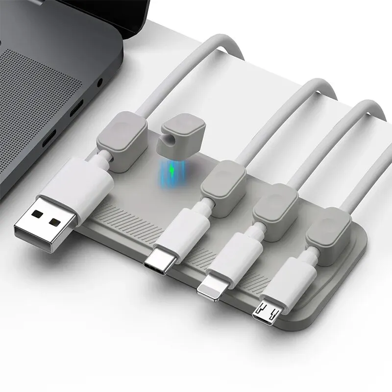 Magnetic-Mouse-Wire-Organizer-Desktop-Cable-Clip-Protector-Cord-Winder ...