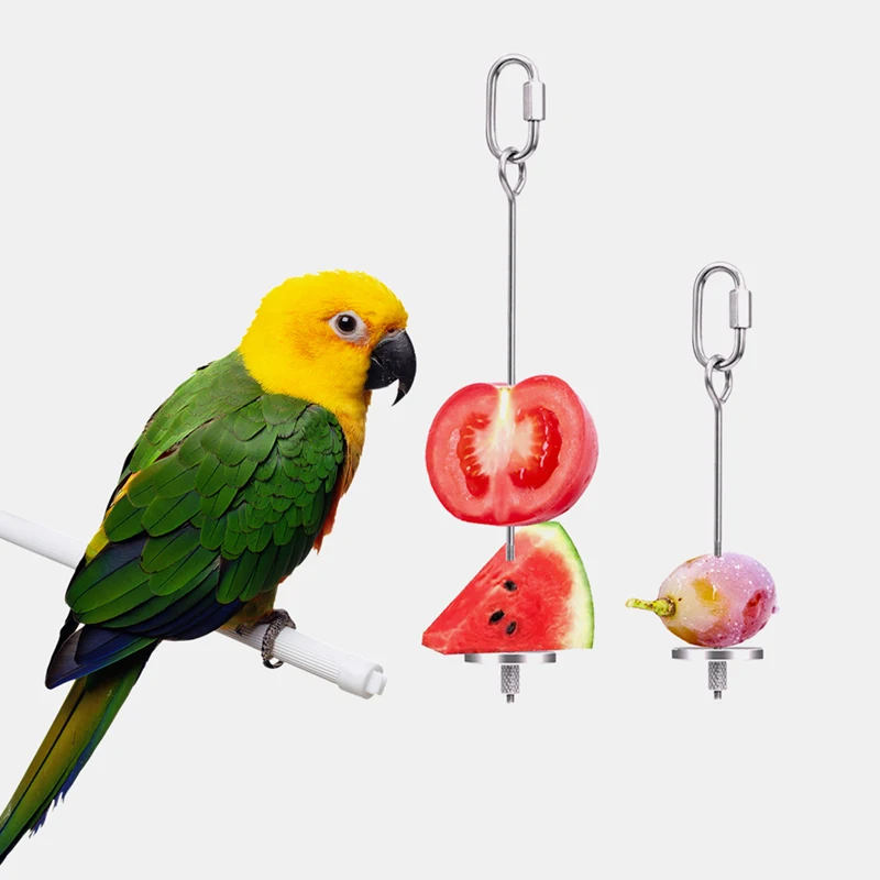 Bird-Food-Holder-Stainless-Steel-Bird-Hamster-Foraging-Feeder-Hanging ...