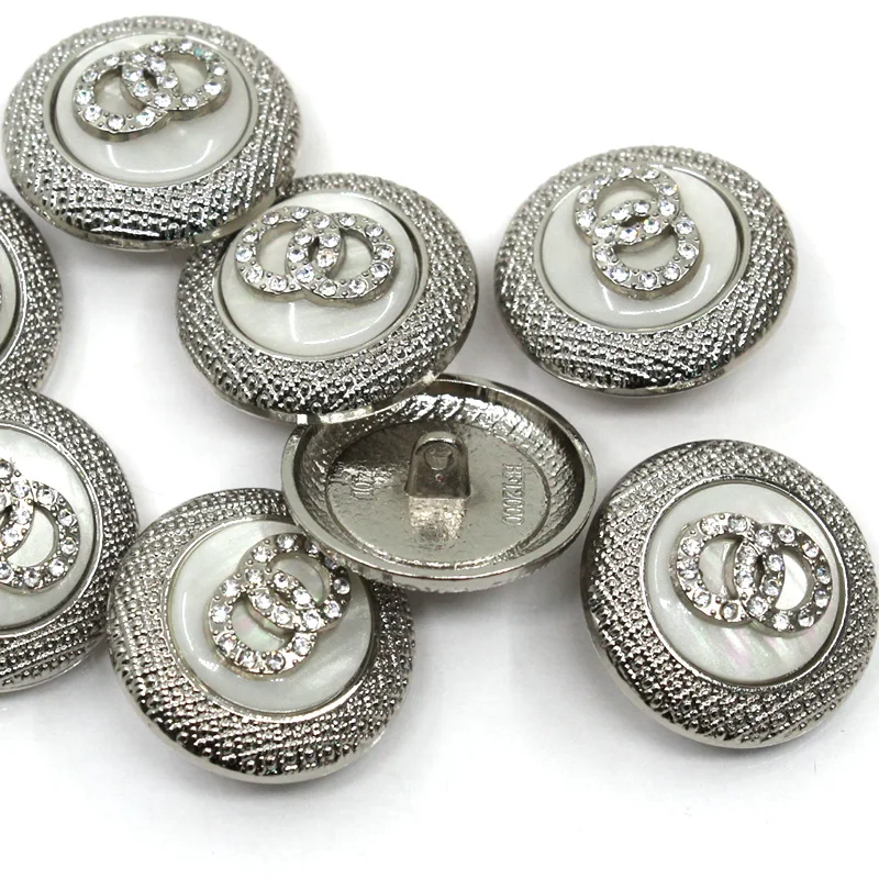 100-High-Quality-10Pc-25mm-Rhinestone-Metal-Buttons-Of-Clothing-Fashion ...