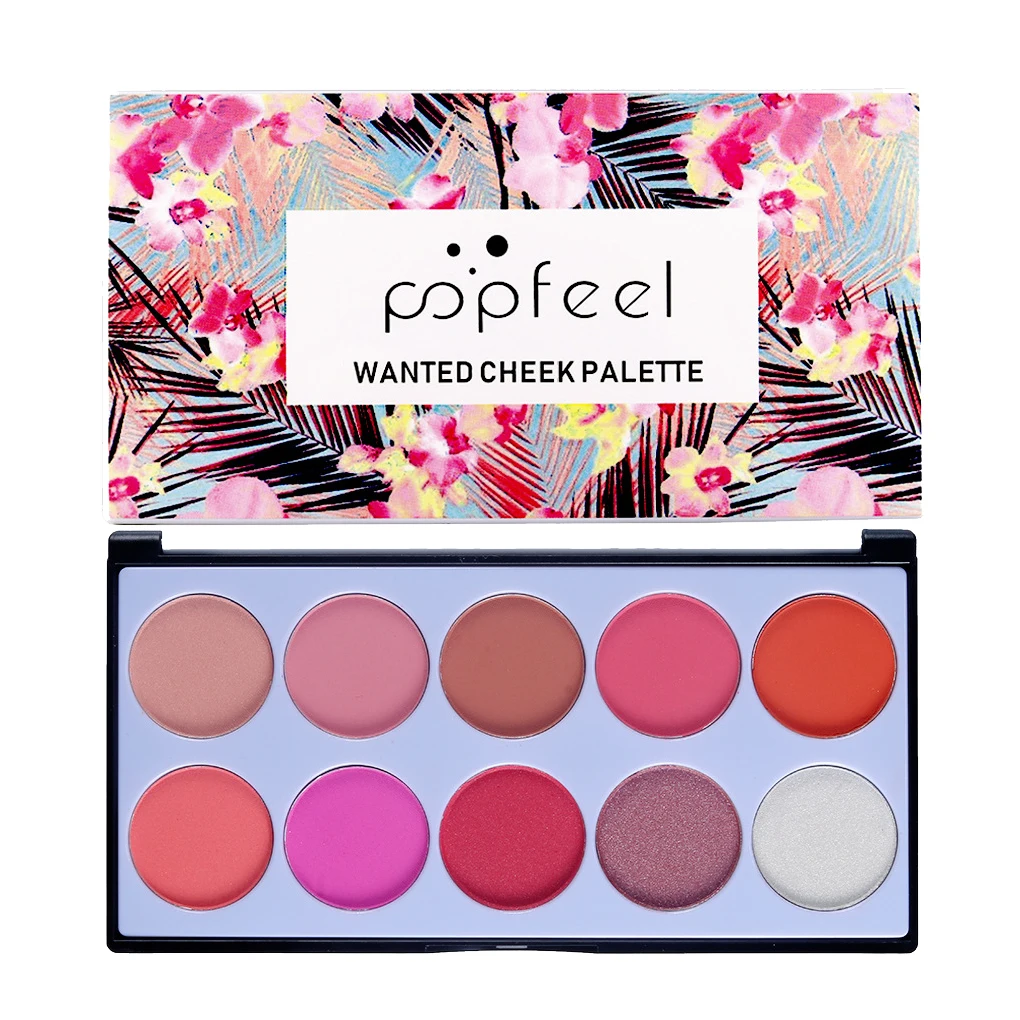 10 Colors Powder Blusher Cosmetics Powder Blush Palette Long-Lasting ...