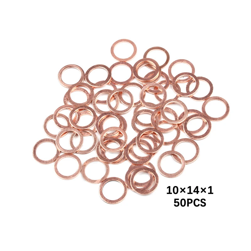 10/20/50/100pcs Copper Sealing Spacer Washers Solid Gasket Sump Plug ...