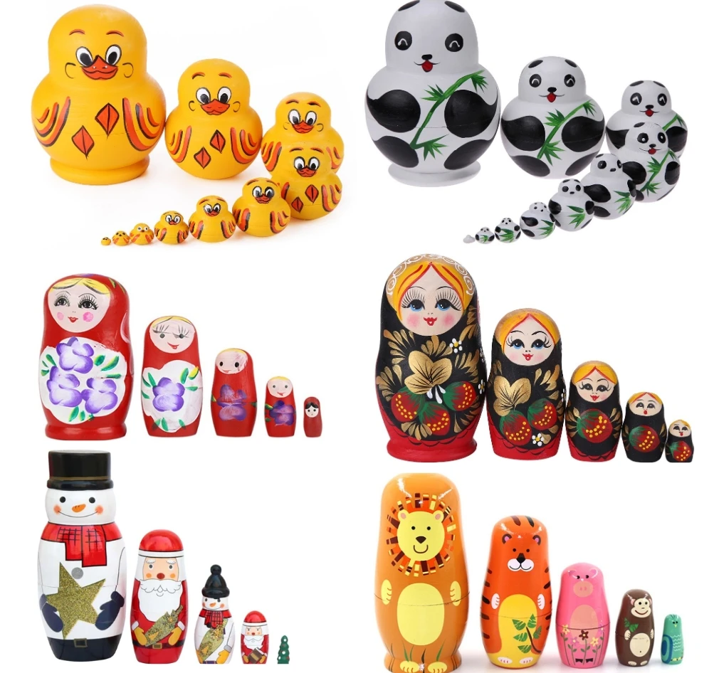 10-Layers-Yellow-Duck-Matryoshka-Wooden-Dolls-Toys-Russian-Nesting ...