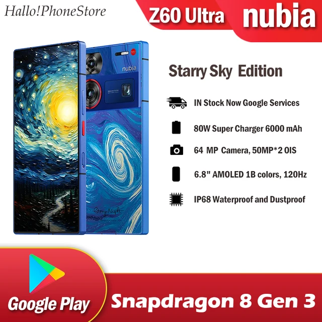 Original Nubia Z60 Ultra 5G 6.8Inch AMOLED 80W Fast Charge Google PLAY NFC Snapdragon 8 Gen3 OTA ...