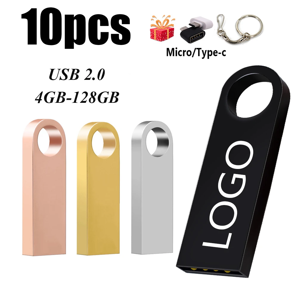 10Pcs Gratis Custom Logo Usb Flash Drive 4Gb 8Gb 2.0 High Speed Pen ...
