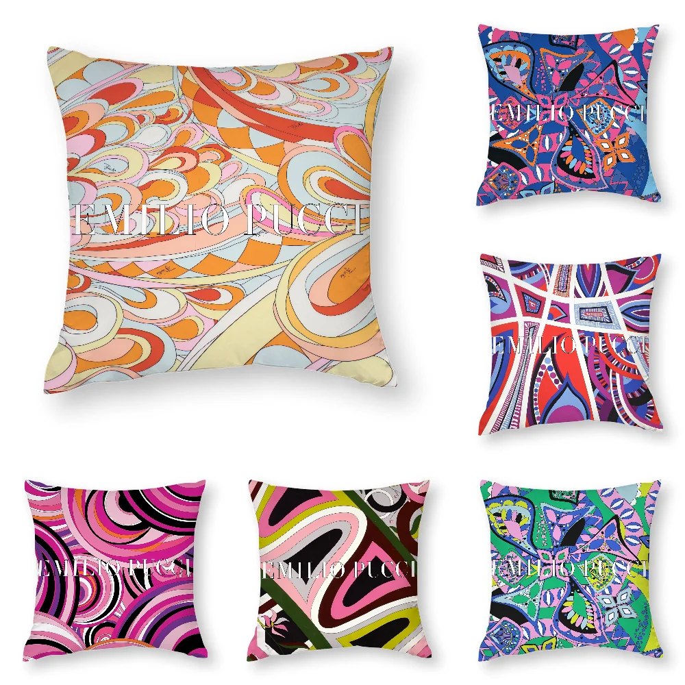 E-EE-Emilio logo P-Pucci Pillow Case 3D Print Polyester Fiber 40*40 cm ...