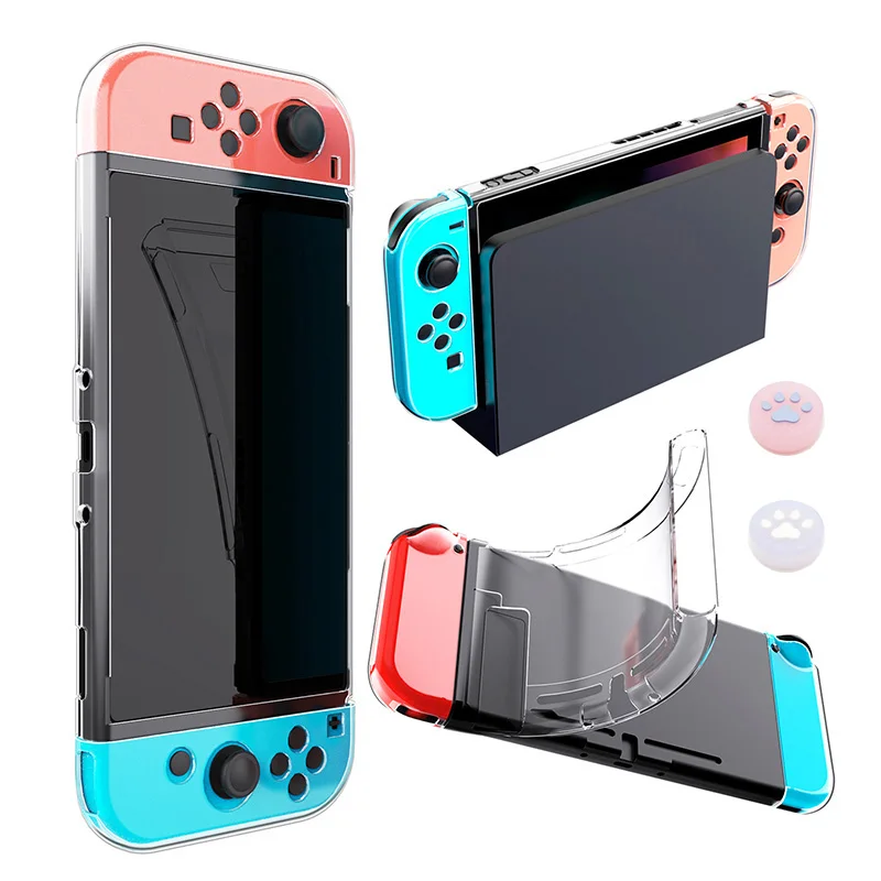 3 In 1 New Nintend Switch Crystal Clear Tpu Skin Cover Shell Grip Case ...
