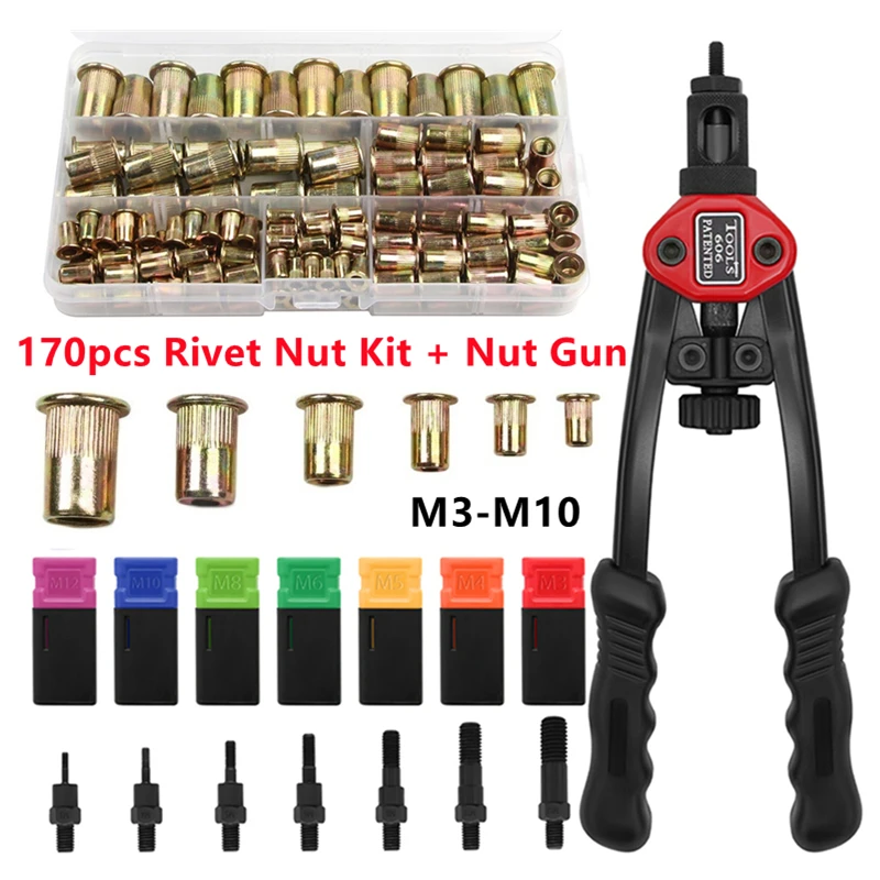 Rebite-Nuts-Gun-Set-Kit-Gun-Mandrel-Rebitador-manual-Repairtool ...