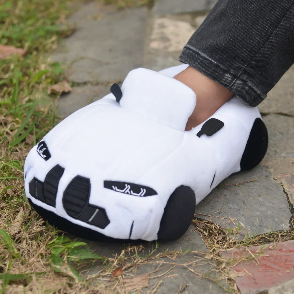 Vehicle Shape Plush Slippers Women Men Cartoon Car Warm Soft House ...