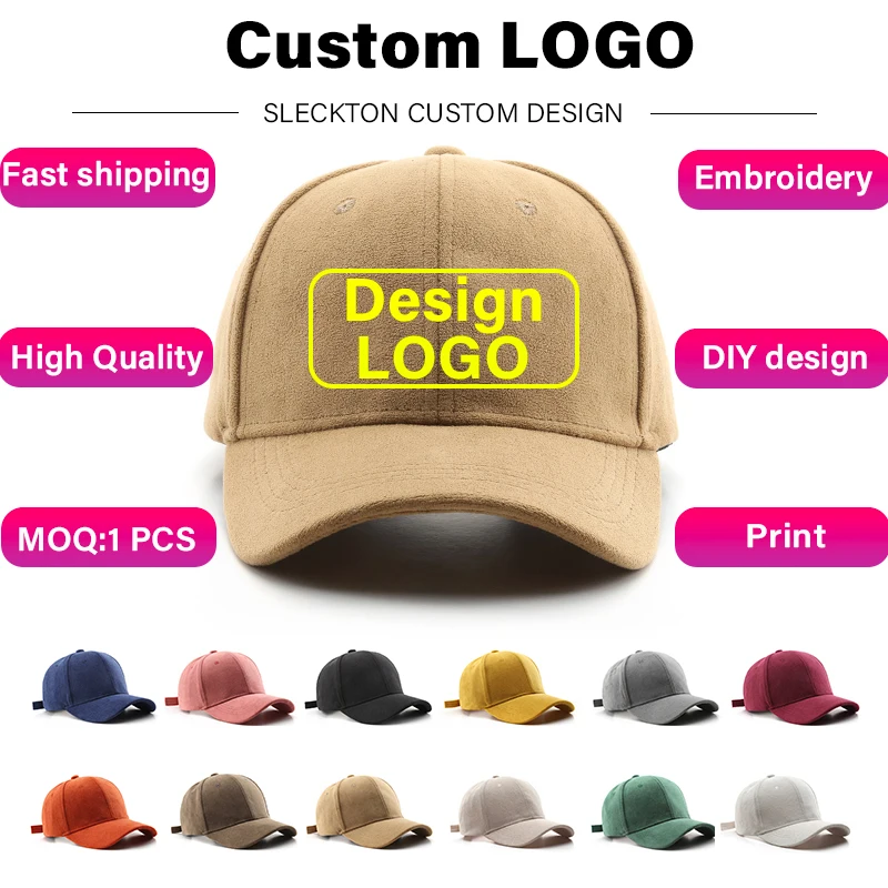 Sleckton Diy Custom Caps Fashion Suede Baseball Cap For Women And Men ...