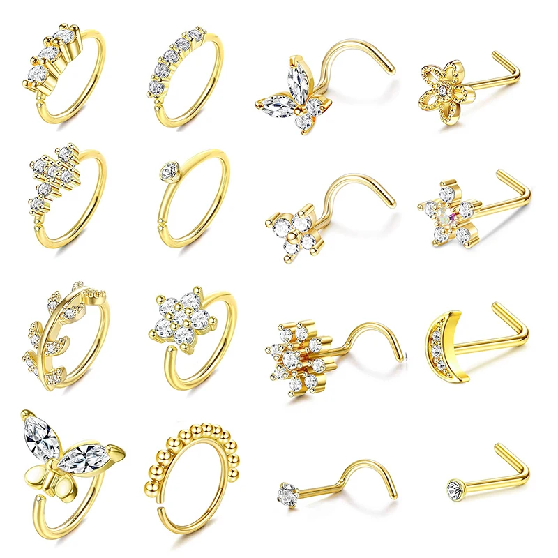 1Pcs-20G-Nose-Rings-Nose-Ring-Studs-Stainless-Steel-Nose-Ring-Hoops ...