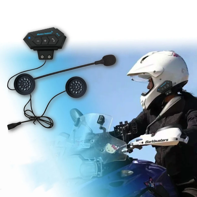 Motorbike Helmet Intercom Wireless Hand free Call Stereo Interphone ...