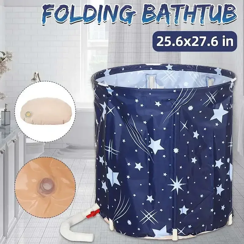 Portable-Bathtub-Large-Thicken-Folding-Bath-Bucket-Shower-Barrel-Adult ...