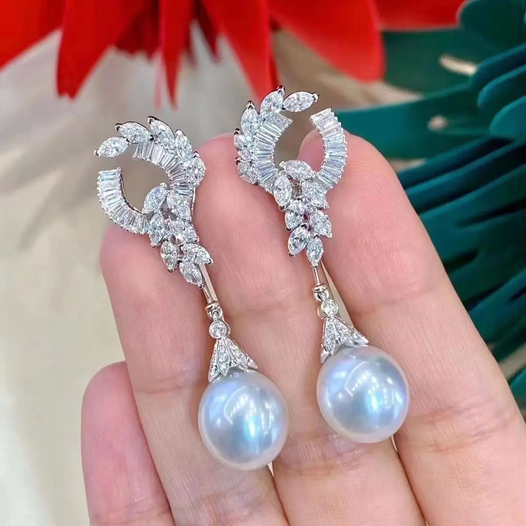 MJ Fine Jewelry 925 Sterling Silver Oval to Round 10 11mm Nature Fresh Water White Pearls Drop ...