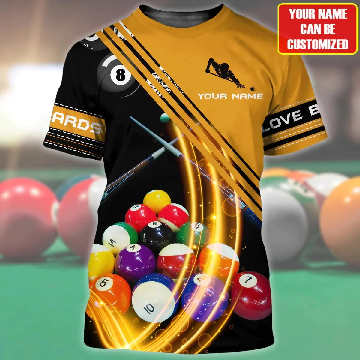 Summer Fashion Mens T Shirt Billiard Personalized 3d Printed Unisex Tshirt For Billiard Player ...