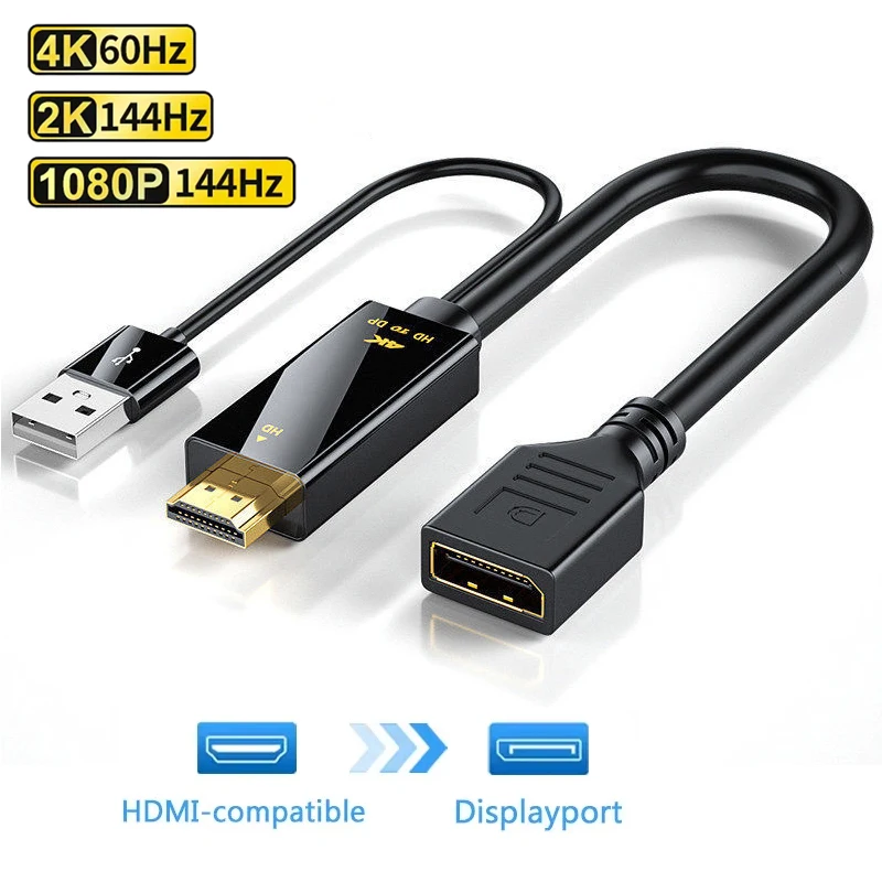 Adaptador-DisplayPort-4K-60Hz-HD-convertidor-unidireccional-HDMI ...