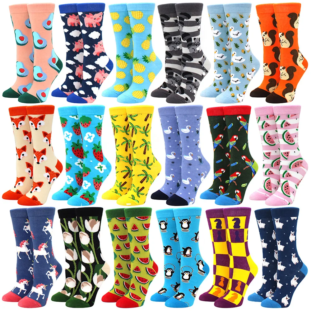 Funny women's socks cartoon animal animal fruit socks kawaii cute ...