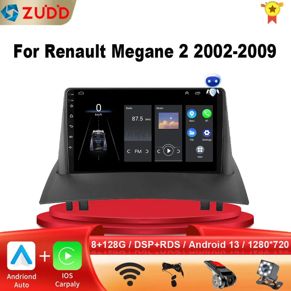 2-Din-Android-13-Car-Stereo-Radio-For-Renault-Megane-2-2002-2009 ...