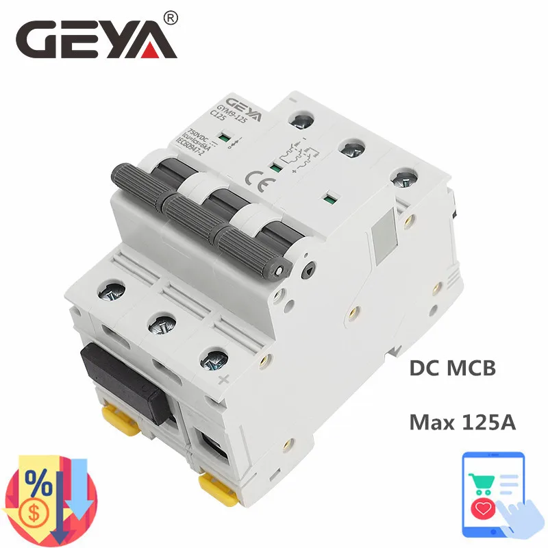 GEYA-DC-MCB-80A-100A-125A-6KA-3P-750VDC-Mini-Circuit-Breaker-Din-Rail ...