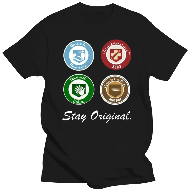 Original 4 Zombie Perks T Shirt Letter O Neck Loose Personalized Spring ...