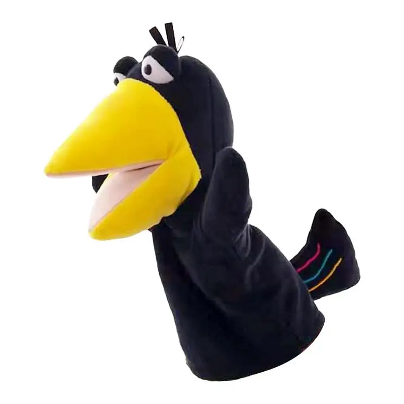 Crow-Hand-Puppet-Kids-Finger-Puppets-With-Movable-Mouth-Animals-Dolls ...
