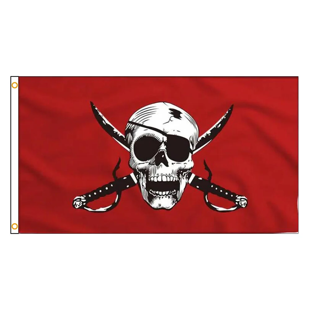 Real Red Pirate Flags