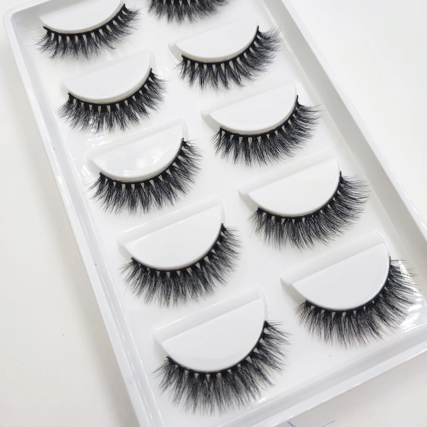 5Pairs 3D Natural Mink Eyelashes Thick False Eye Lashes Lashes Soft ...