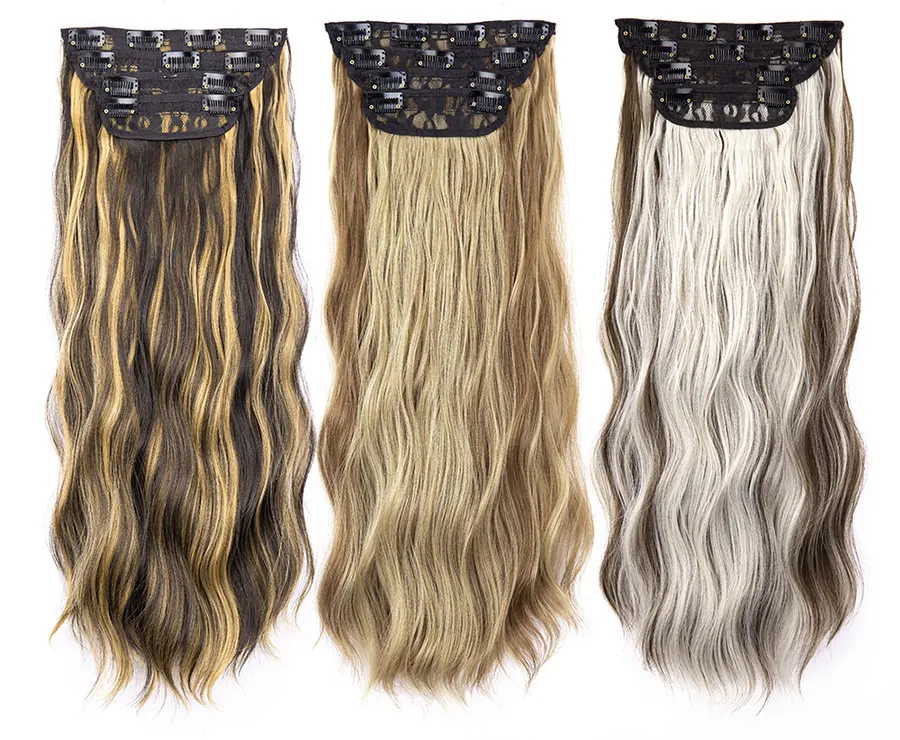 Mèche extensions,Alileader-Extensions de cheveux synthétiques ...