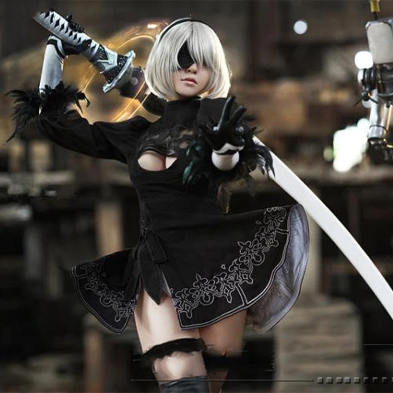 Nier Automata Yorha 2b Cosplay Trajes Anime Figura Trajes De Halloween